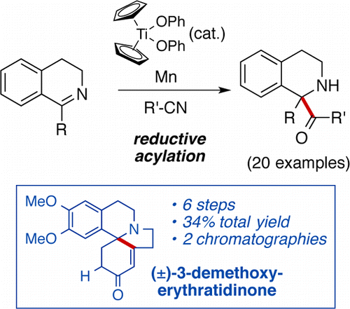 钛（III）催化的还原Umpolung反应合成1，1-二取代的四氢异喹啉。,Organic Letters - X-MOL