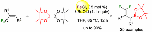 Synthesis of gem-Difluoroallylboronates via FeCl2-Catalyzed Boration/β ...