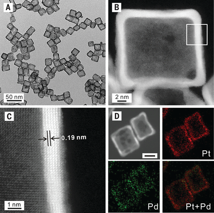 Platinum-based nanocages with subnanometer-thick walls and well-defined ...