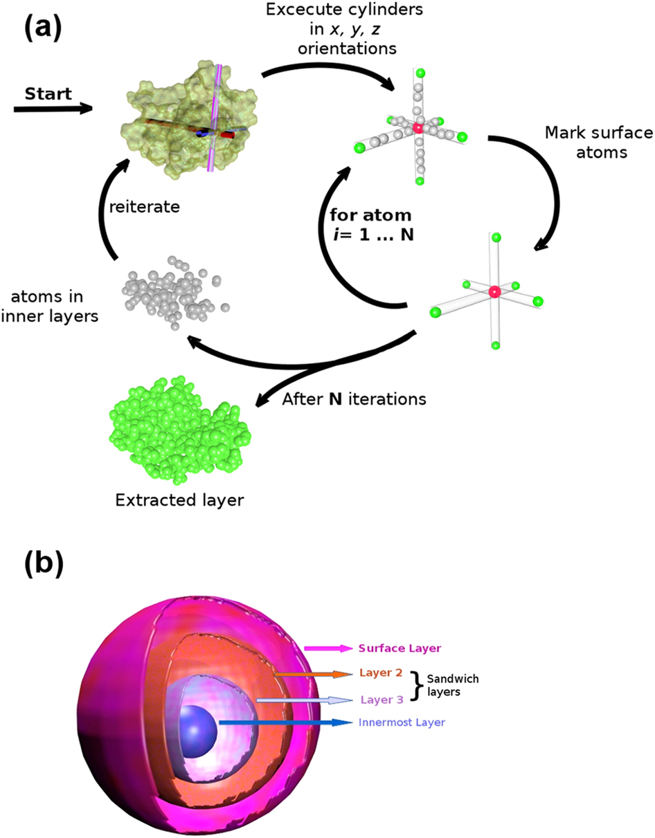 Layers: A molecular surface peeling algorithm and its applications to ...