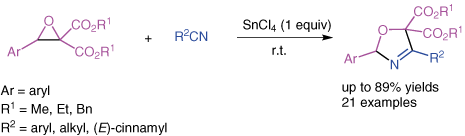 通过供体-受体环氧乙烷和腈的 SnCl4 促进的 [3+2] 环加成合成 3-恶唑啉,Synlett - X-MOL