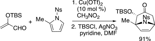 Acid-catalyzed [4+3] cycloaddition reaction of N-nosyl pyrroles ...