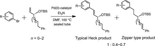 Alkene migration to the end-terminal carbon bearing a phenyl group over ...