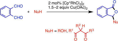 Oxidative cyclization of dialdehydes with alcohols and 1,3-dicarbonyl ...