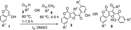 DMSO and iodine mediated reaction of 4-hydroxycoumarins and aldehydes ...