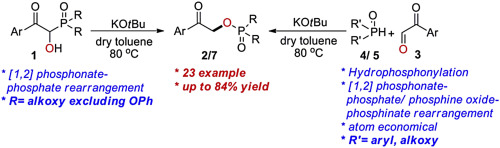 Aroyl group driven [1,2] phosphonate-phosphate/phosphine oxide ...