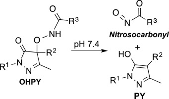 具有吡唑啉酮离去基团的O-取代异羟肟酸中的亚硝基羰基释放,Tetrahedron - X-MOL