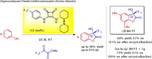 First asymmetric organocatalyzed domino Friedel–Crafts/lactonization ...