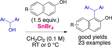 SnBr4促进的二芳基甲醇与2-萘酚衍生物的Friedel-Crafts型脱水烷基化反应,Tetrahedron Letters - X-MOL
