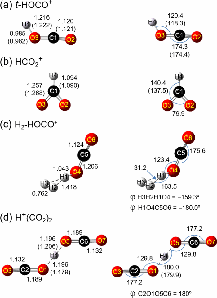 Infrared absorption of t-HOCO+, H+(CO2)2, and HCO2− produced in electron bombardment of CO2 in ...