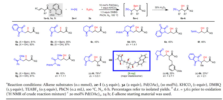 帅哥化学家Engle组JACS：Pd催化烯烃的碳硼化和胺硼化反应- X-MOL资讯