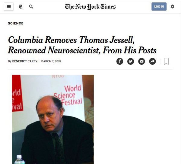 学界地震：神经科学泰斗Thomas Jessell被逐出哥大，实验室解散- X-MOL资讯
