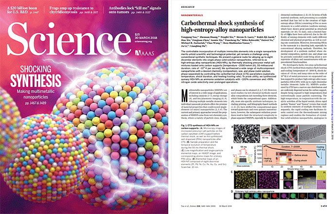 Science封面：突破！科学家首次合成高熵合金纳米颗粒- X-MOL资讯